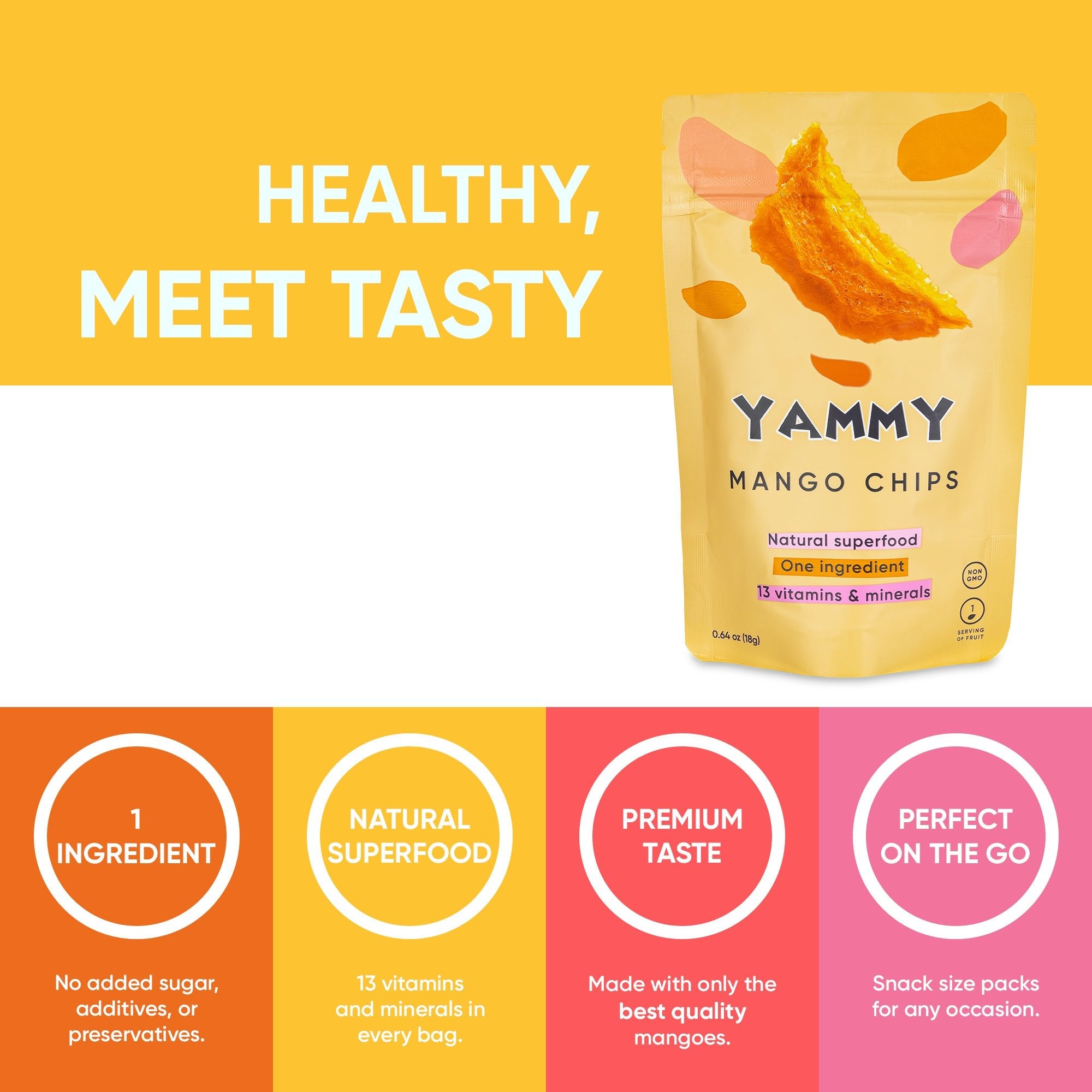 Yammy Dried Mango Chips 1 Ingredient Superfood Snack – Yammy 1 ...